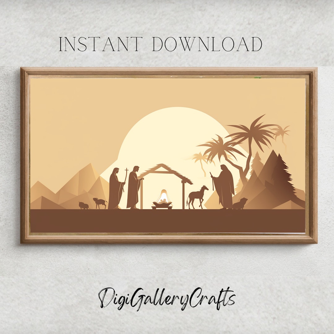 Christmas Nativity Scene Frame TV Art Nativity Scene - Etsy