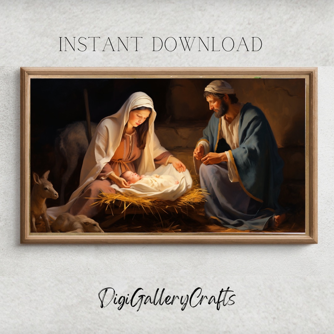 Samsung Frame TV Art | Mary, Joseph, and Baby Jesus,nativity Scene ...