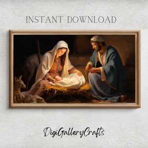 Samsung Frame TV Art Mary, Joseph, and Baby Jesus,nativity Scene Frame ...