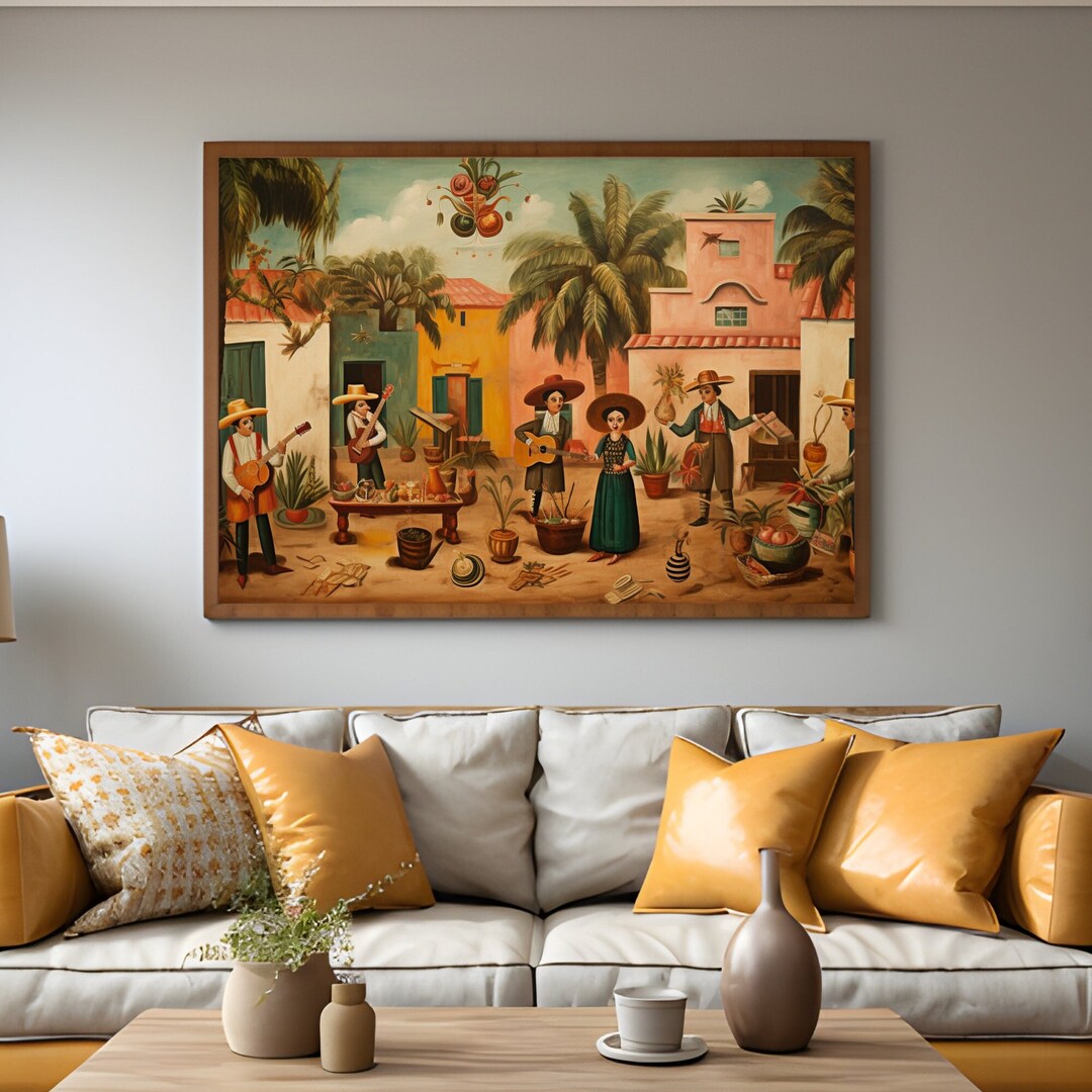 Mexican Mural Digital Download Frame TV Vintage Abstract, Mexico Tv ...