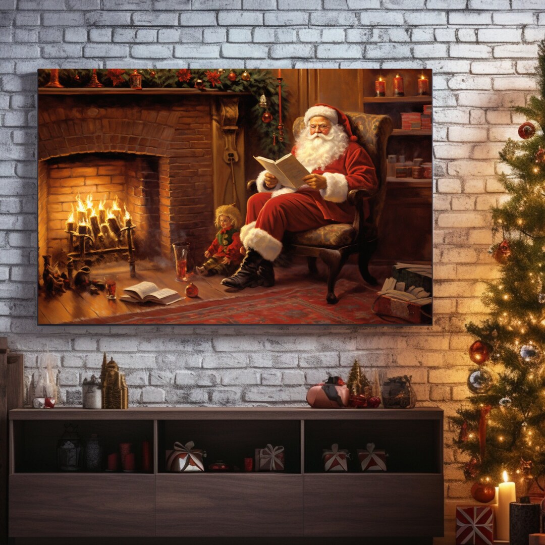 Santa Claus Fireplace Digital Art Cozy Vintage TV Screensaver download ...