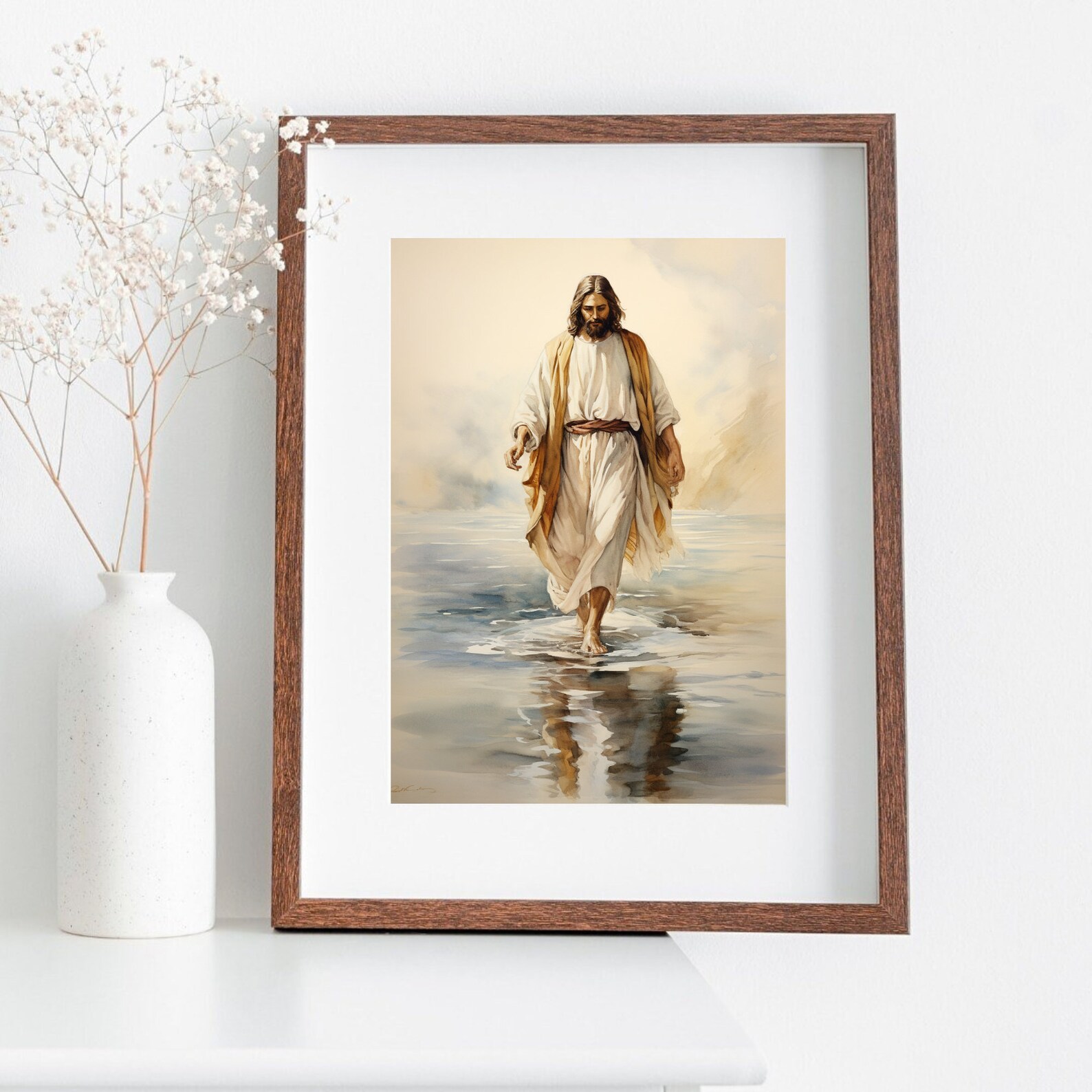 Jesus Wall Art Jesus Walking on Water Painting Jesus Painting, Jesus ...