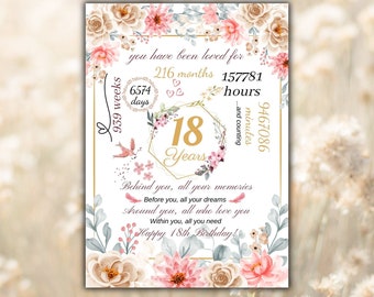 8th Birthday Card Printable, 8 Year Old Girl Pink Birthday Card for ...