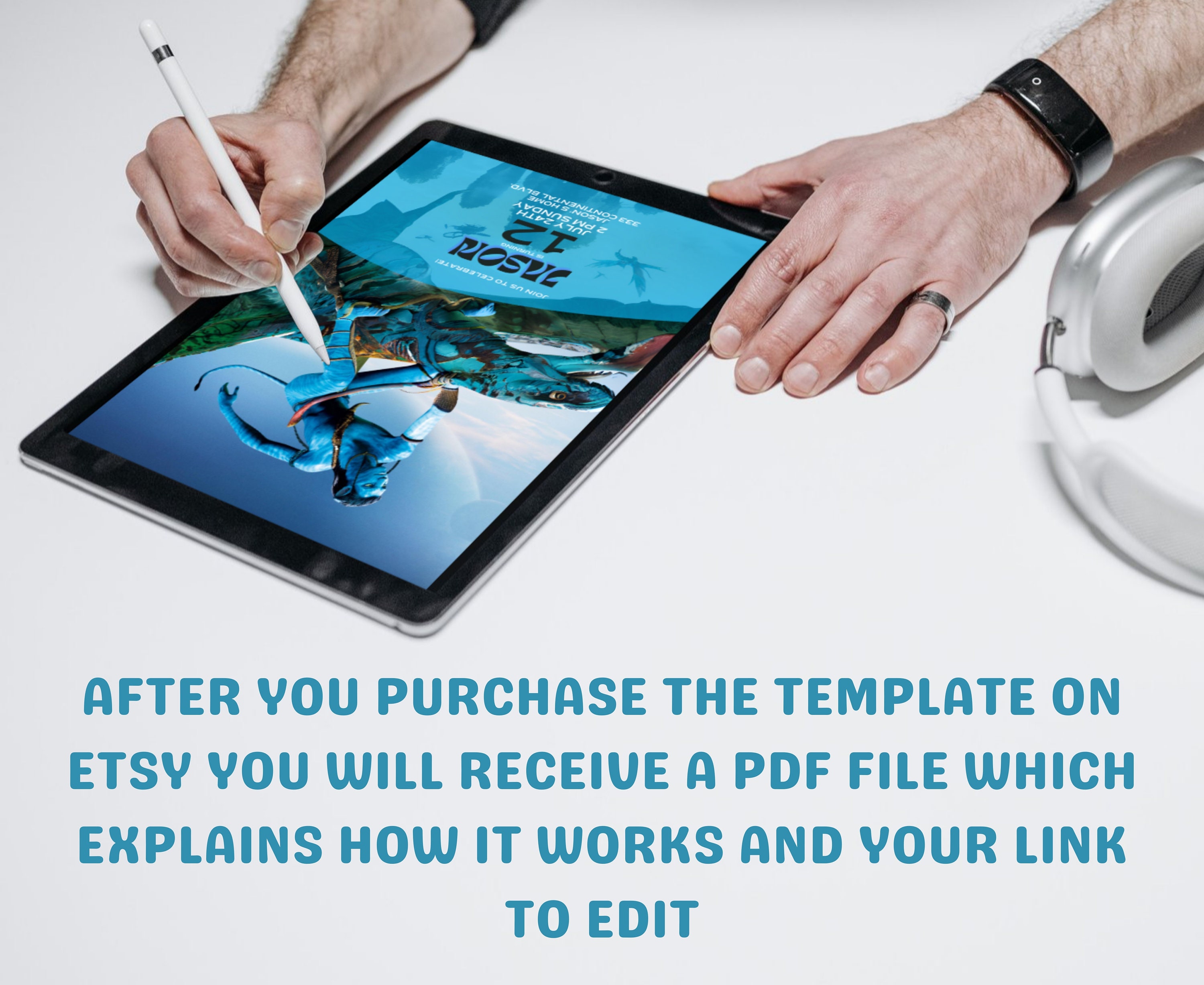 Avatar Birthday Invitation Template for Boys, Blue, Avatar Themed ...