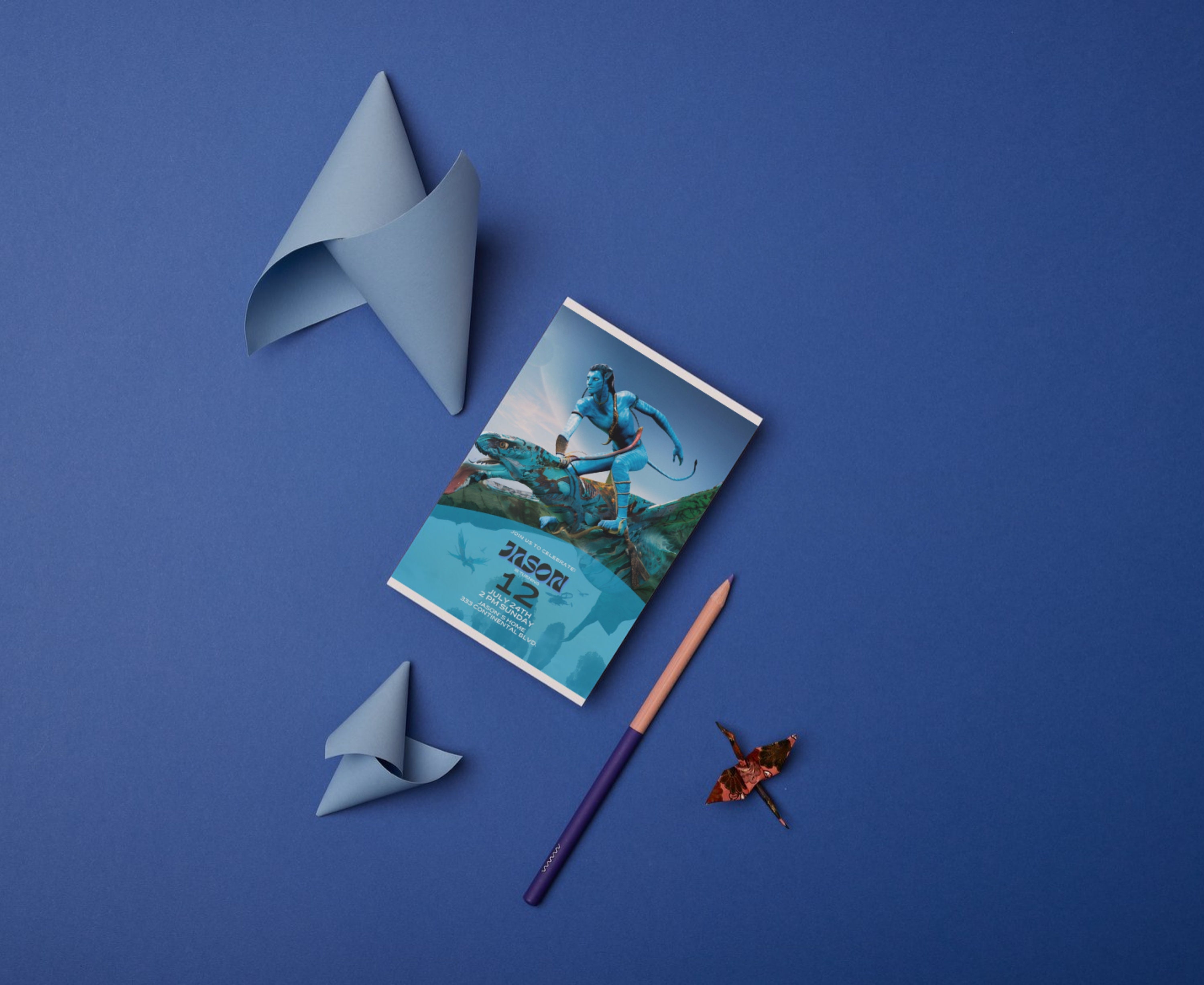 Avatar Birthday Invitation Template for Boys, Blue, Avatar Themed ...