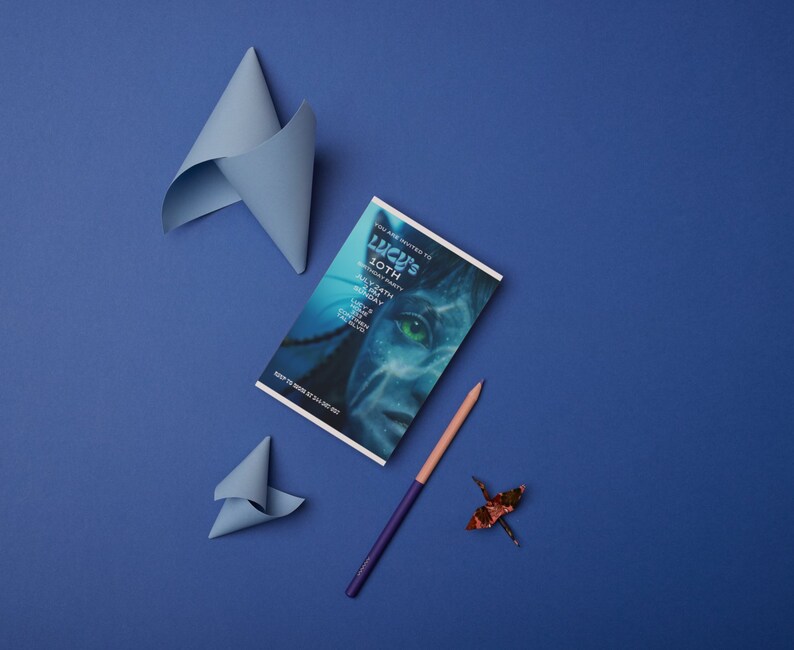 Avatar Birthday Invitation Template for Girls: Editable Card (digital ...