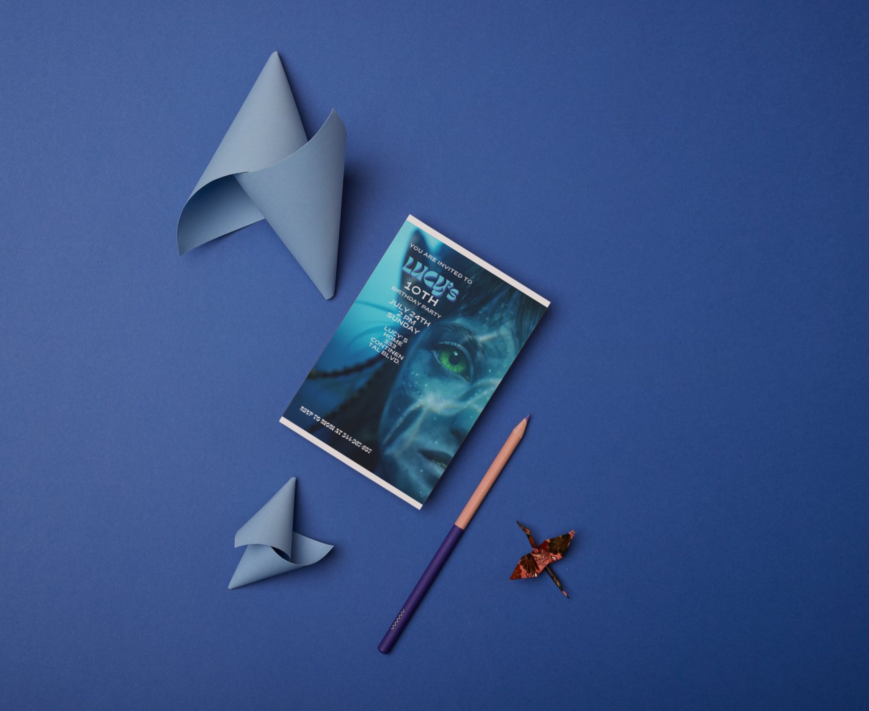 Avatar Birthday Invitation Template for Girls: Editable Card (digital ...