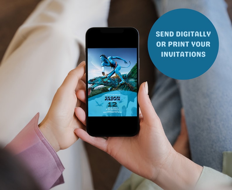 Avatar Birthday Invitation Template for Boys, Blue, Avatar Themed ...