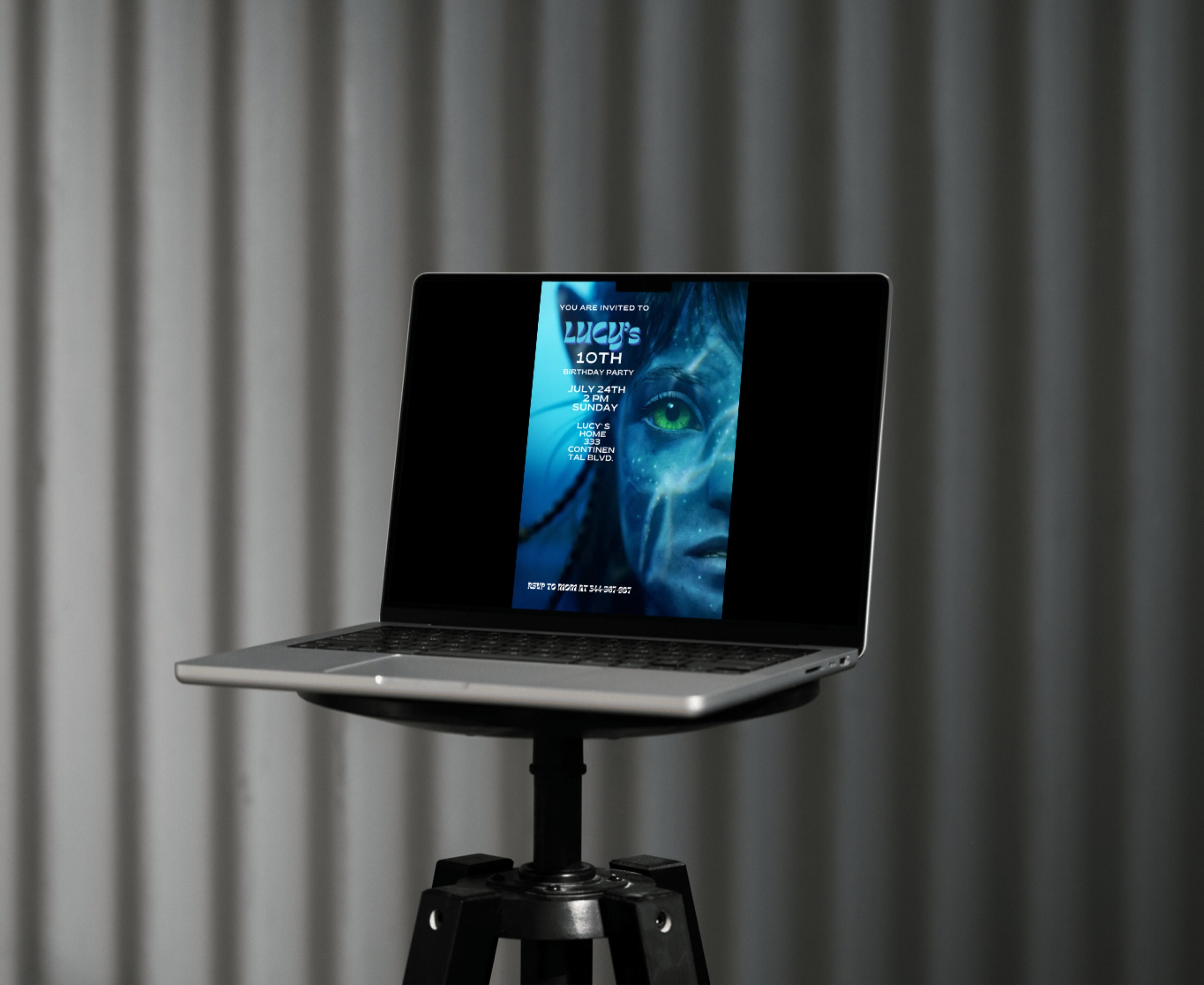 Avatar Birthday Invitation Template for Girls: Editable Card (digital ...