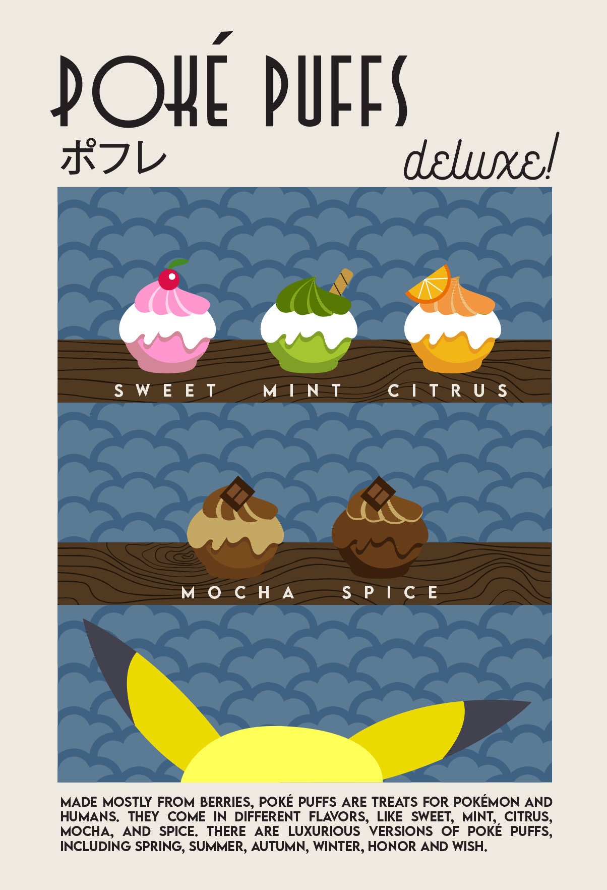 Poke Puffs Art Deco Print - Etsy