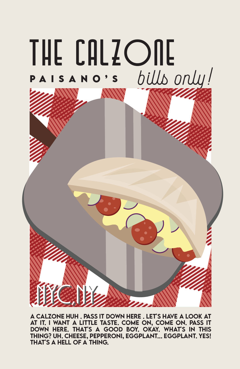 The Calzone Art Deco Print - Etsy