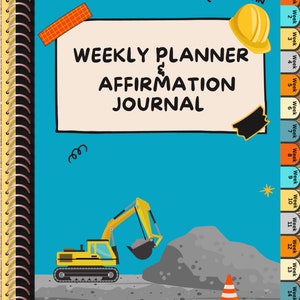 Kids Construction Vehicle Interactive Daily Planner and Affirmation ...