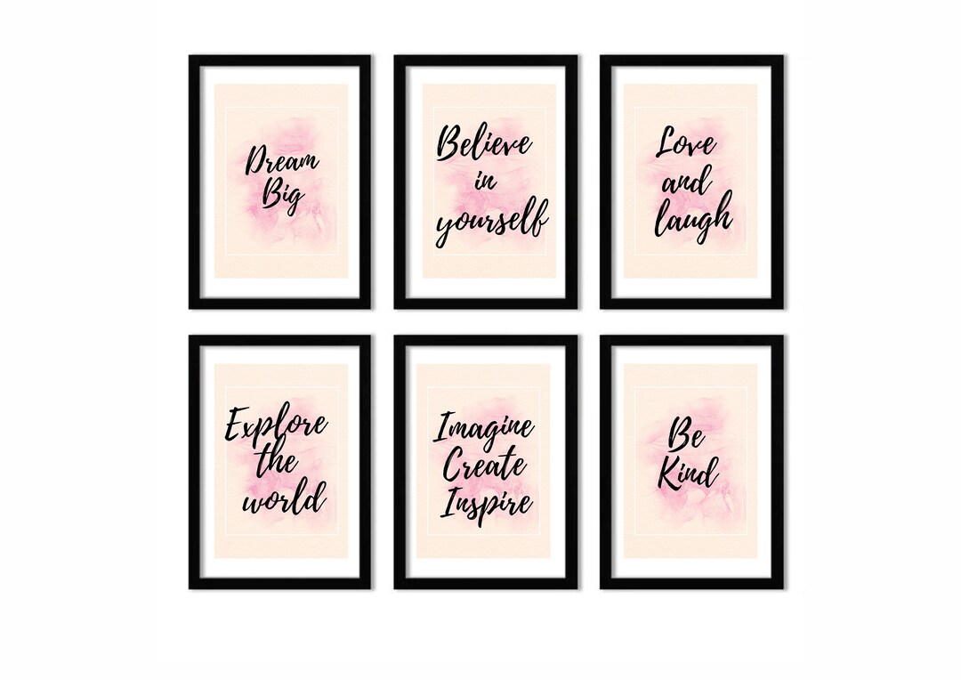 Print Set 6 of Motivational Quotes for Kids Room Print Set of 6 ...