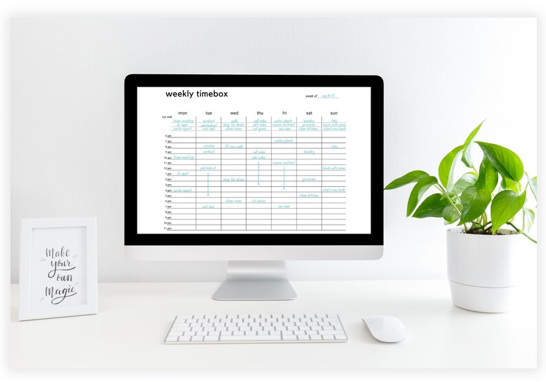 Weekly Timebox Planner, Fillable Printable PDF, Hourly Weekly Time ...