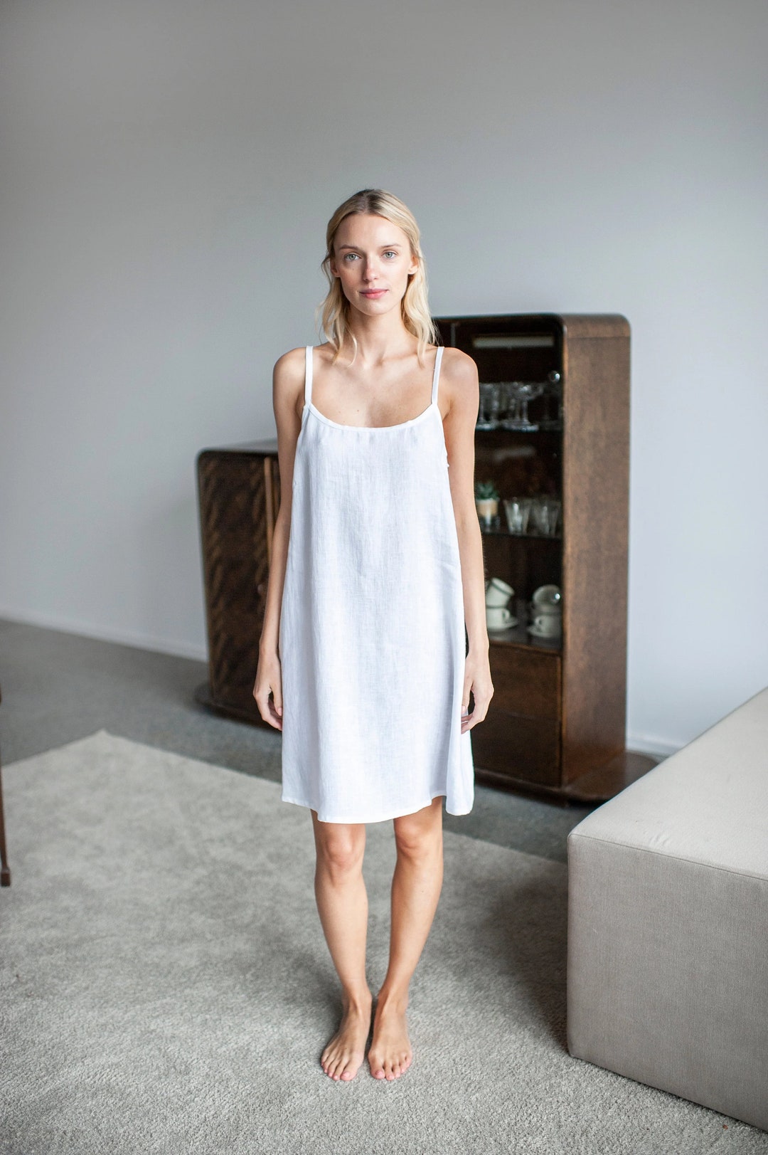 Women 100% Natural Linen Victorian Nightgown Iconic White Linen ...