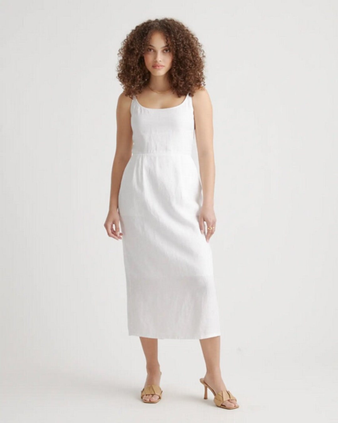 Women's 100% Pure Natural Linen Victorian Style Nightgown Boho Feminine ...