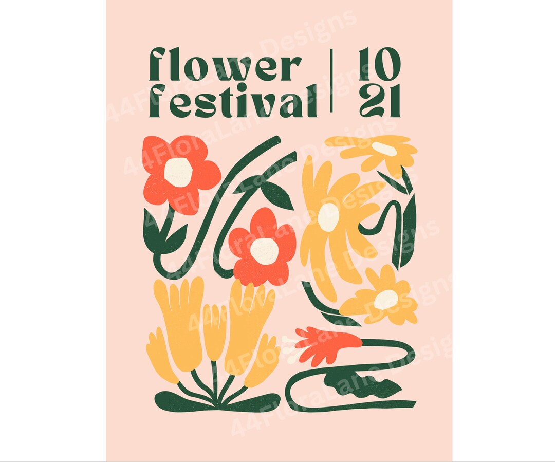 Digital Download Poster Flower Festival Affirmation Pink Vibes 18x24 ...