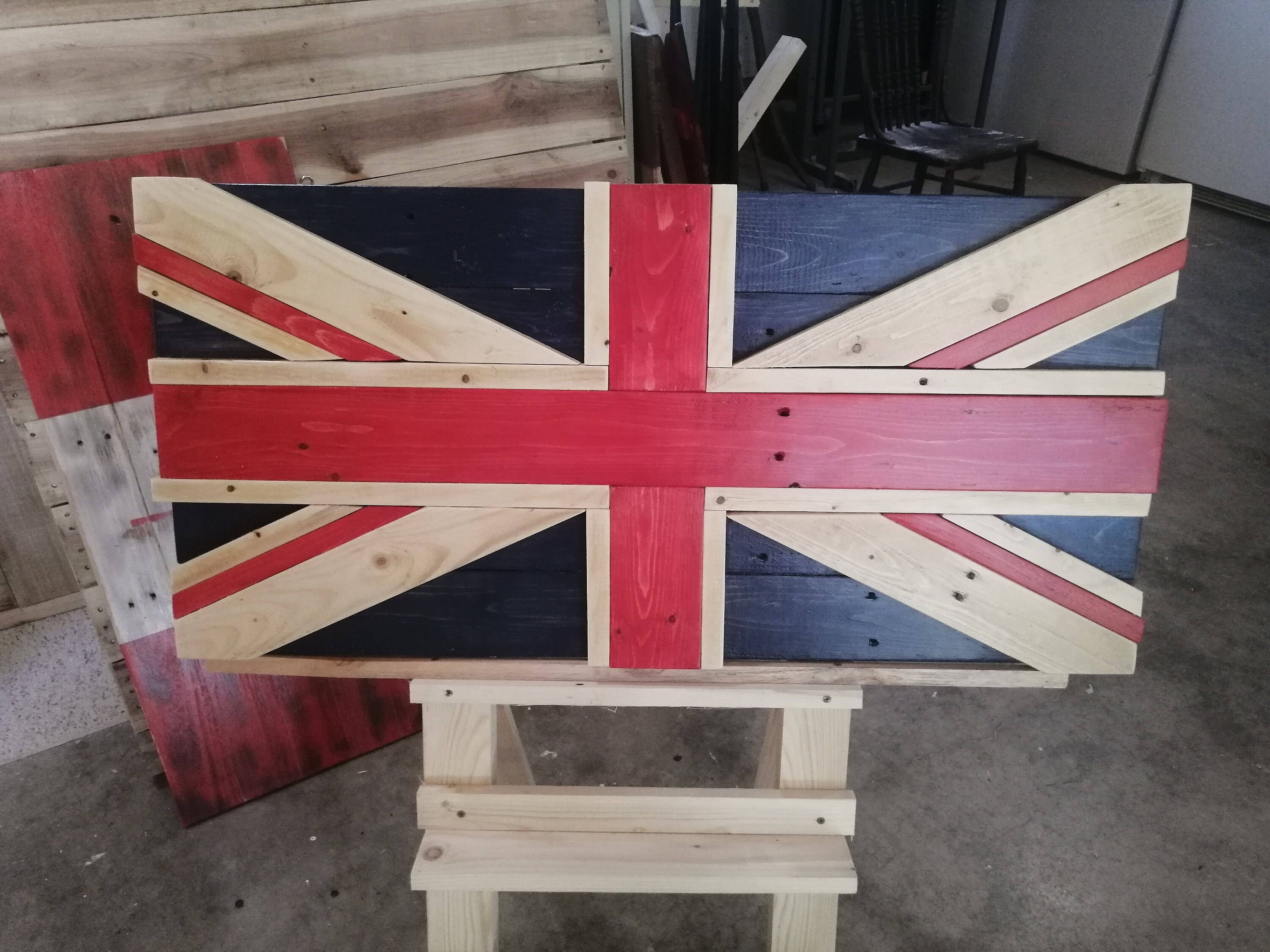 Wood Union Jack Sign Rustic Wood Flag British Flag Hand Made Wood Signs ...