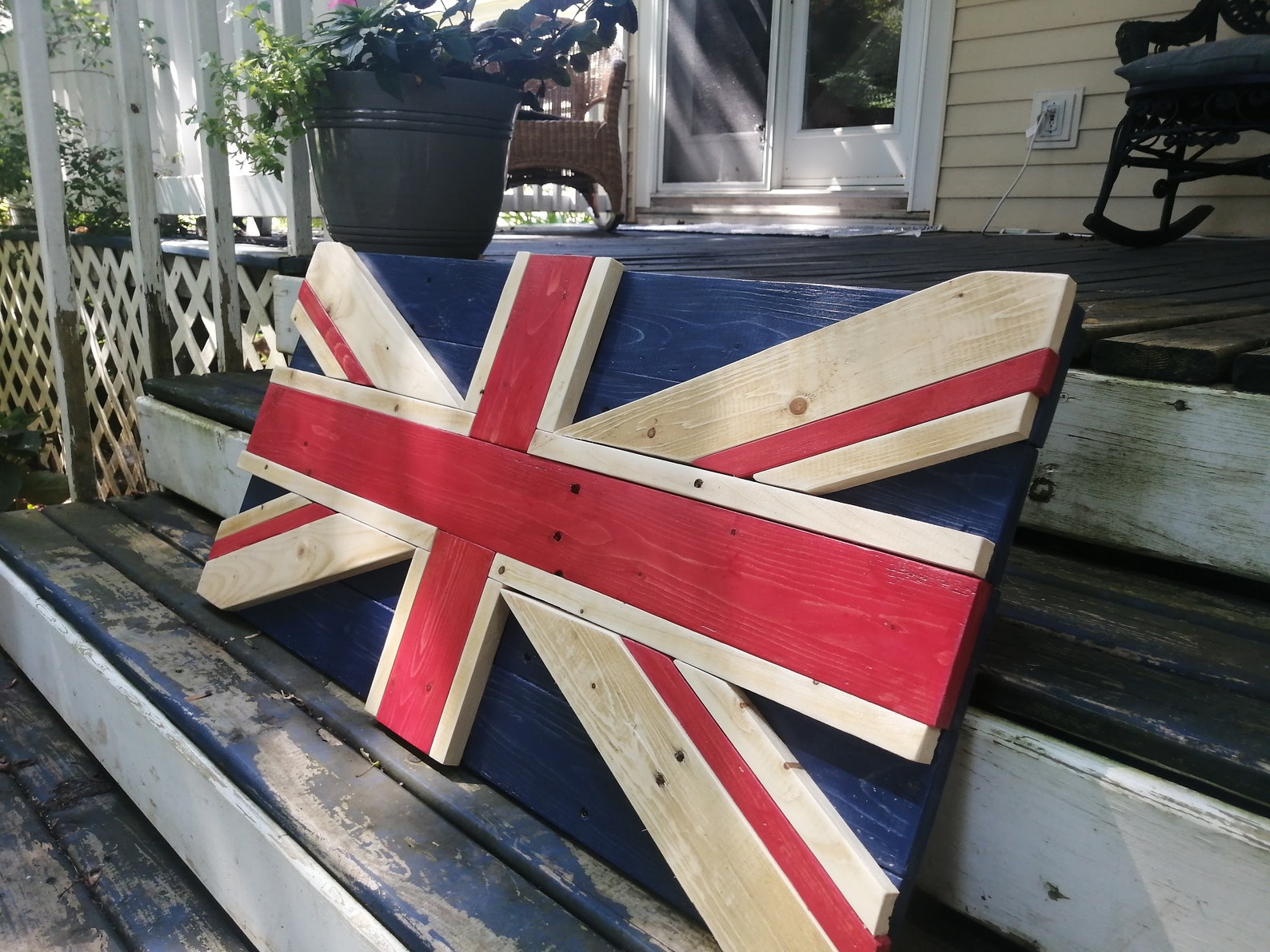 Wood Union Jack Sign Rustic Wood Flag British Flag Hand Made Wood Signs ...