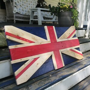 Wood Union Jack Sign Rustic Wood Flag British Flag Hand Made Wood Signs ...