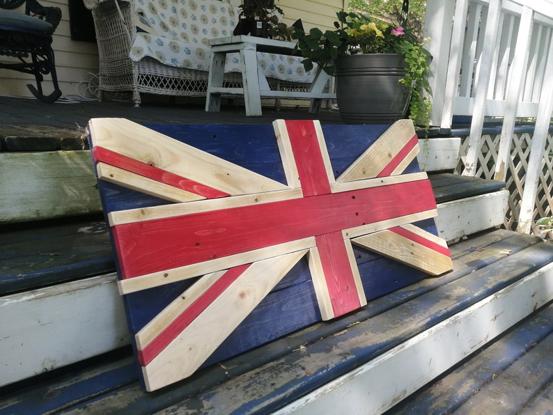 Wood Union Jack Sign Rustic Wood Flag British Flag Hand Made Wood Signs ...