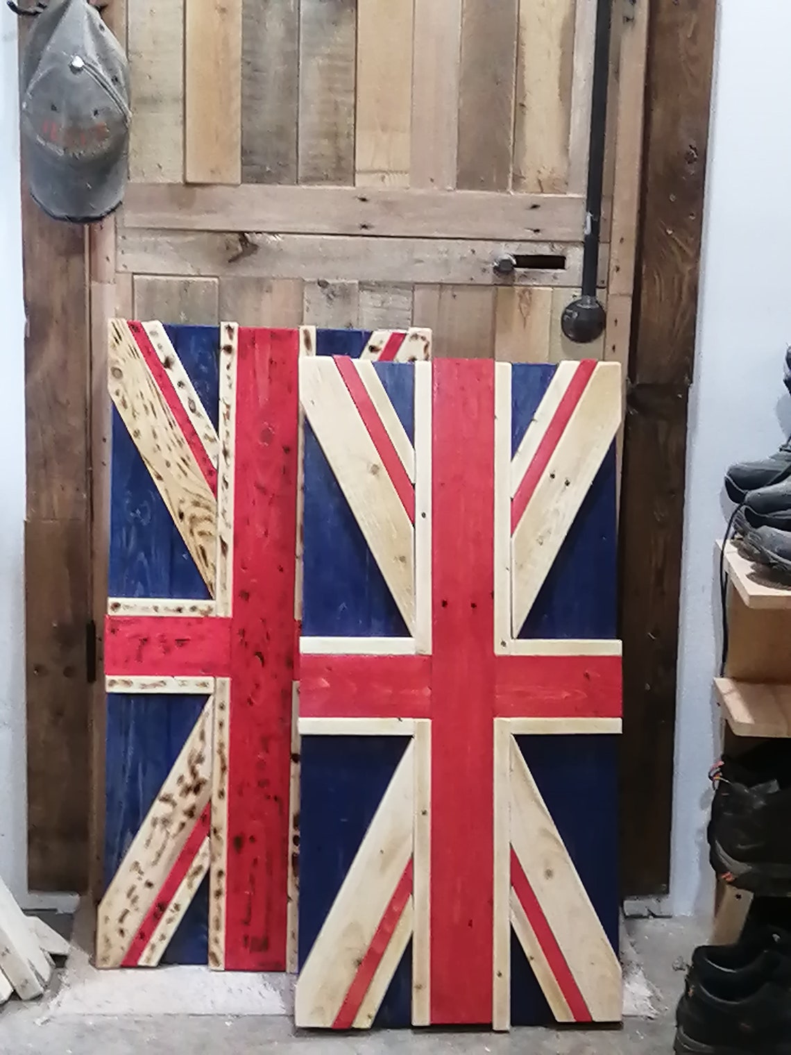 Wood Union Jack Sign Rustic Wood Flag British Flag Hand Made Wood Signs ...