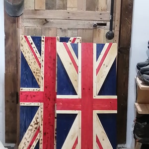 Wood Union Jack Sign Rustic Wood Flag British Flag Hand Made Wood Signs ...
