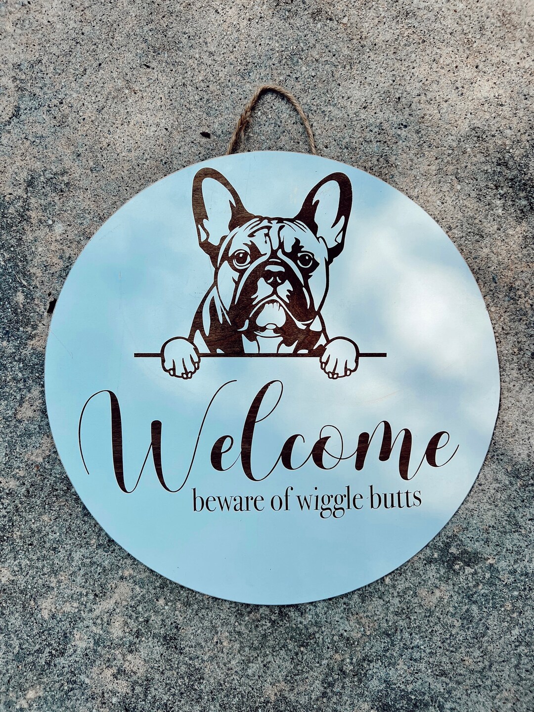 Custom Dog Beware of Wiggle Butts Door Hanger || Door Wreath || Pet ...