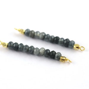 Sapphire Beads Connector, 14k Gold Plated Beaded Bar Connector, Jewelry ...