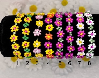 Flower Daisy Chain Bracelet, Stackable Bracelets, Gifts for Her ...