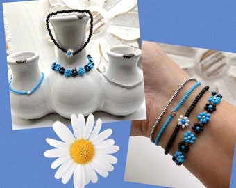 Flower Daisy Chain Bracelet, Stackable Bracelets, Gifts for Her ...