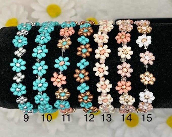 Flower Daisy Chain Bracelet, Stackable Bracelets, Gifts for Her ...