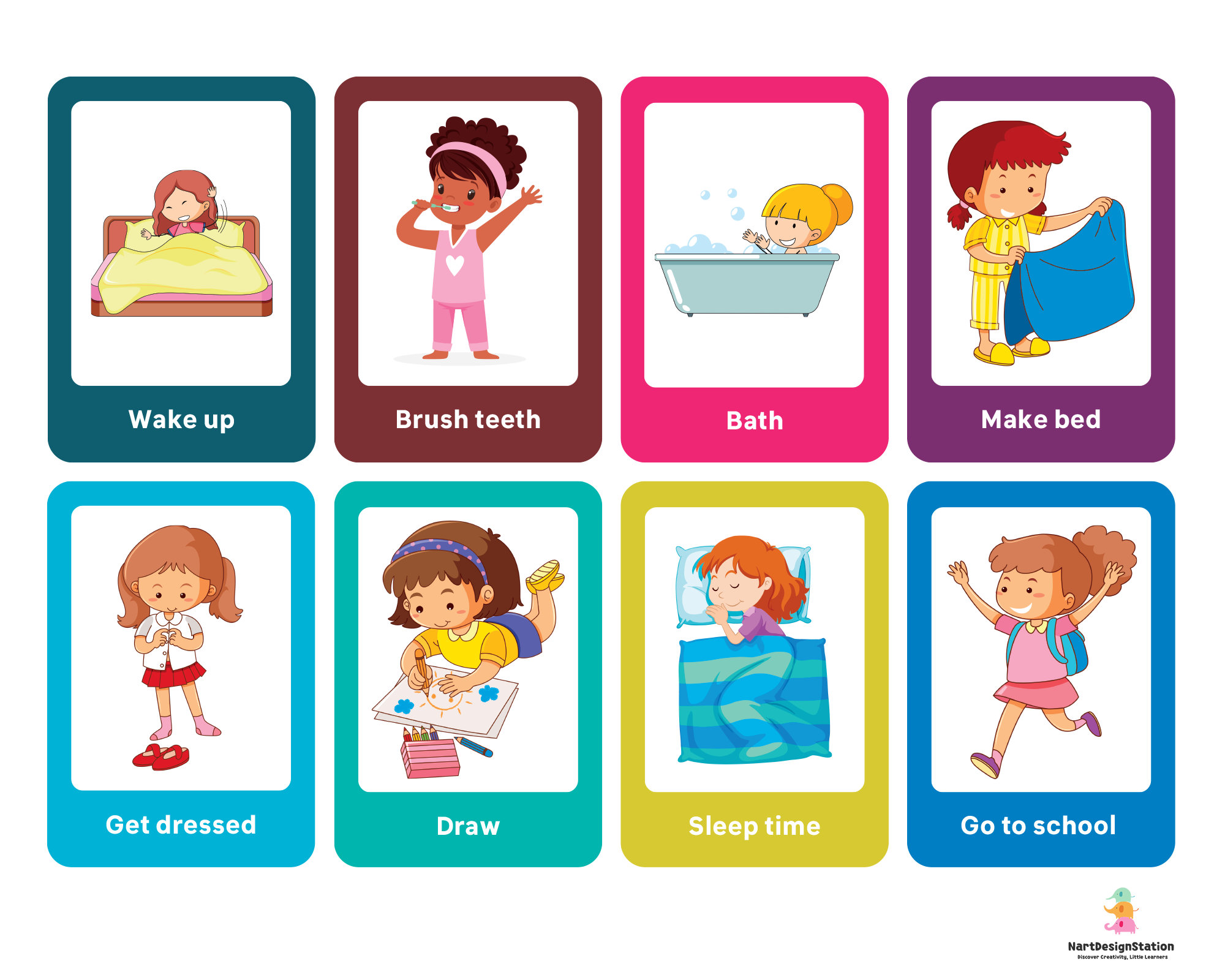 Printable Visual Schedule Flashcards Montessori & Pre-school - Etsy UK