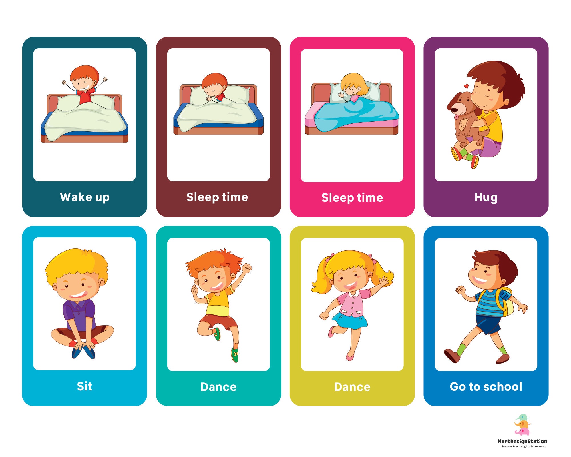 Printable Visual Schedule Flashcards Montessori & Pre-school - Etsy UK