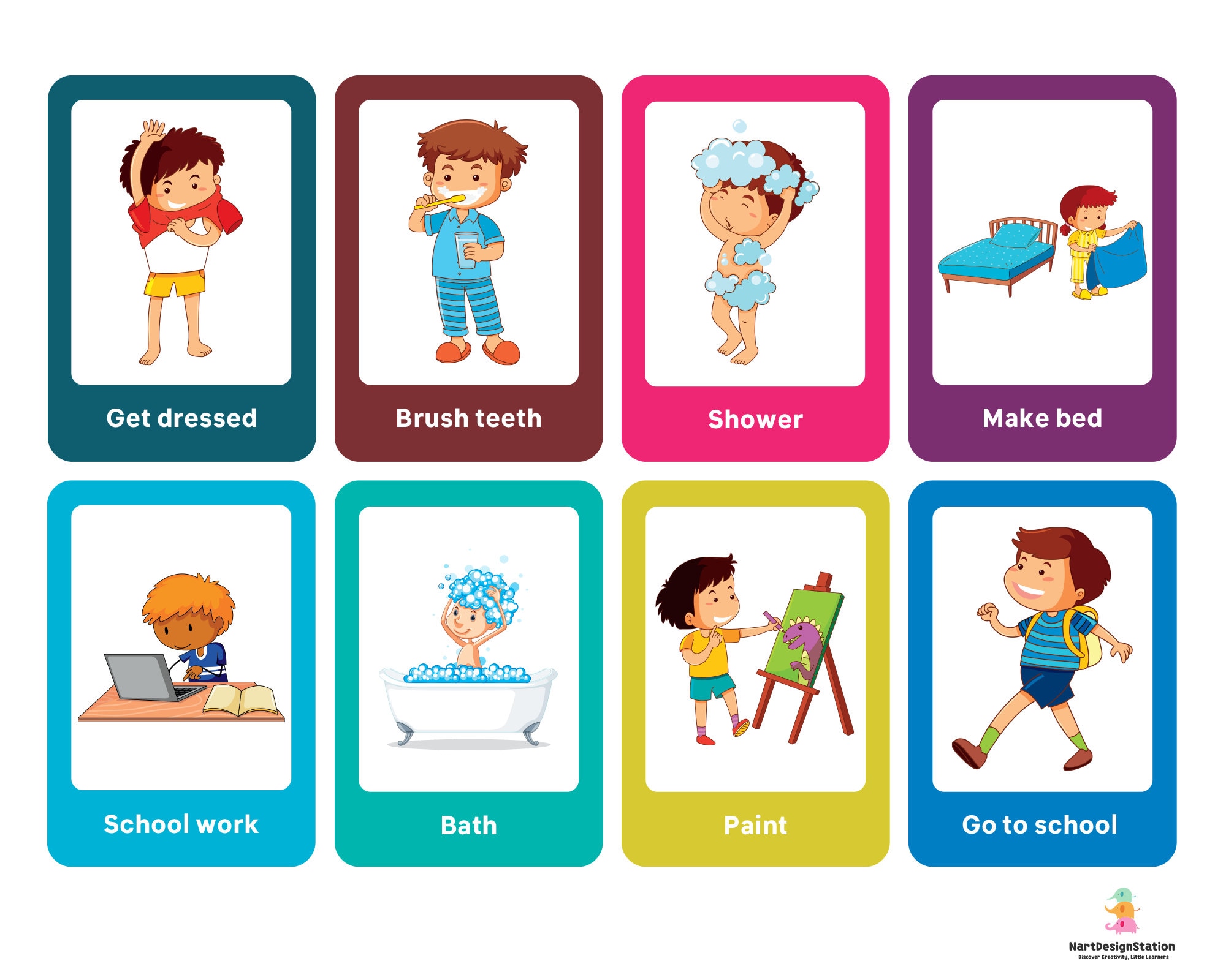 Printable Visual Schedule Flashcards Montessori & Pre-school - Etsy UK
