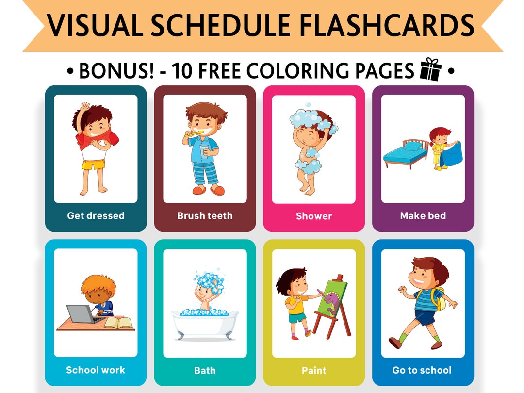 Printable Visual Schedule Flashcards Montessori & Pre-school - Etsy UK