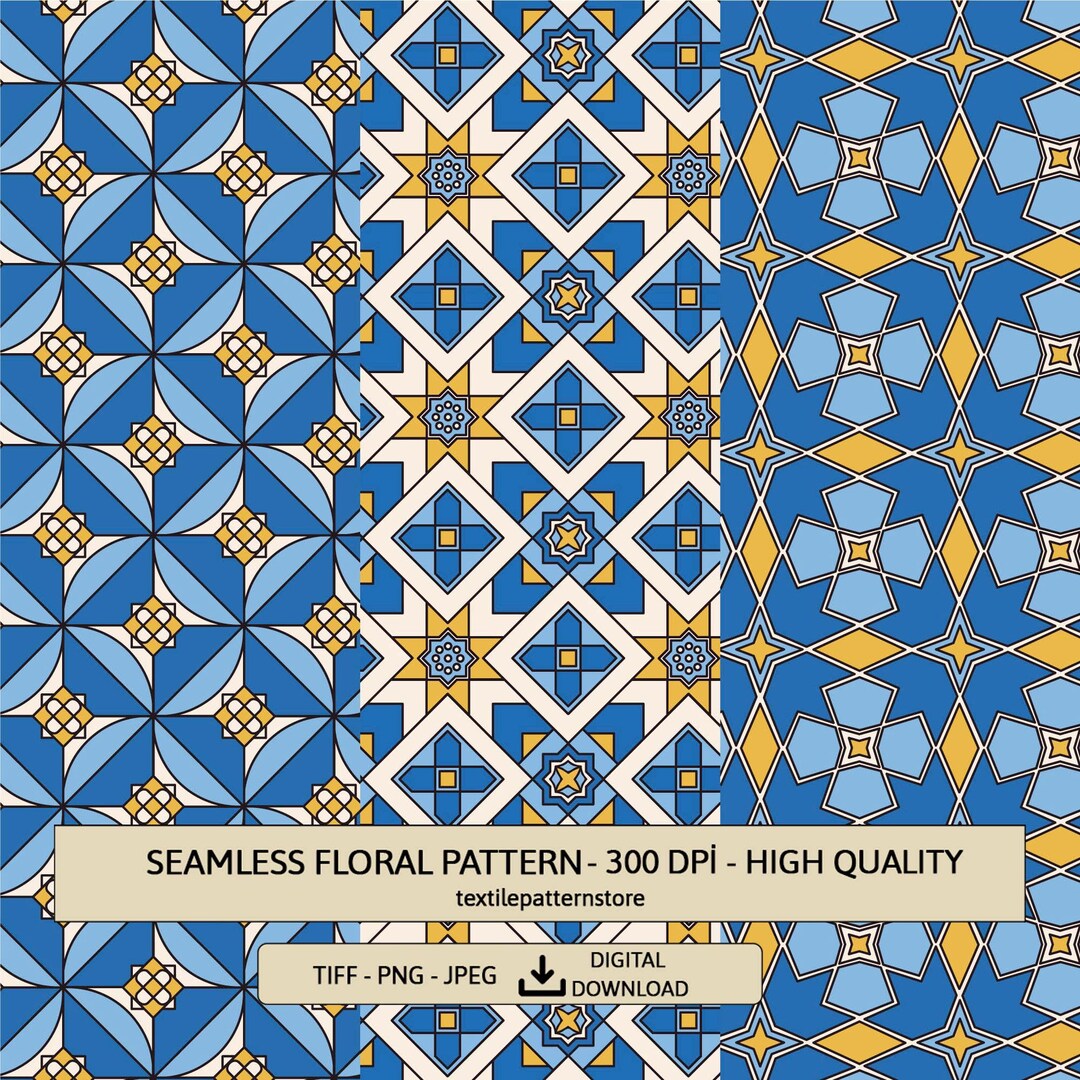 Seamless Mosaic Tile Pattern Digital File, Digital Papers, Printable ...