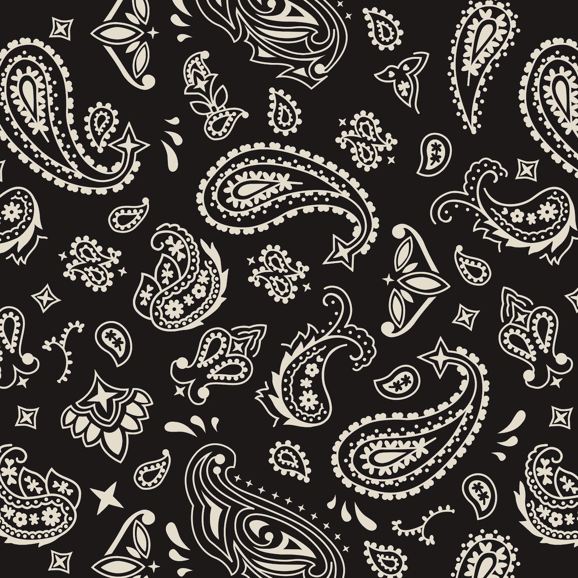 Paisley Bandana Pattern, Seamless Vector Design (SVG, PNG, JPG Digital ...
