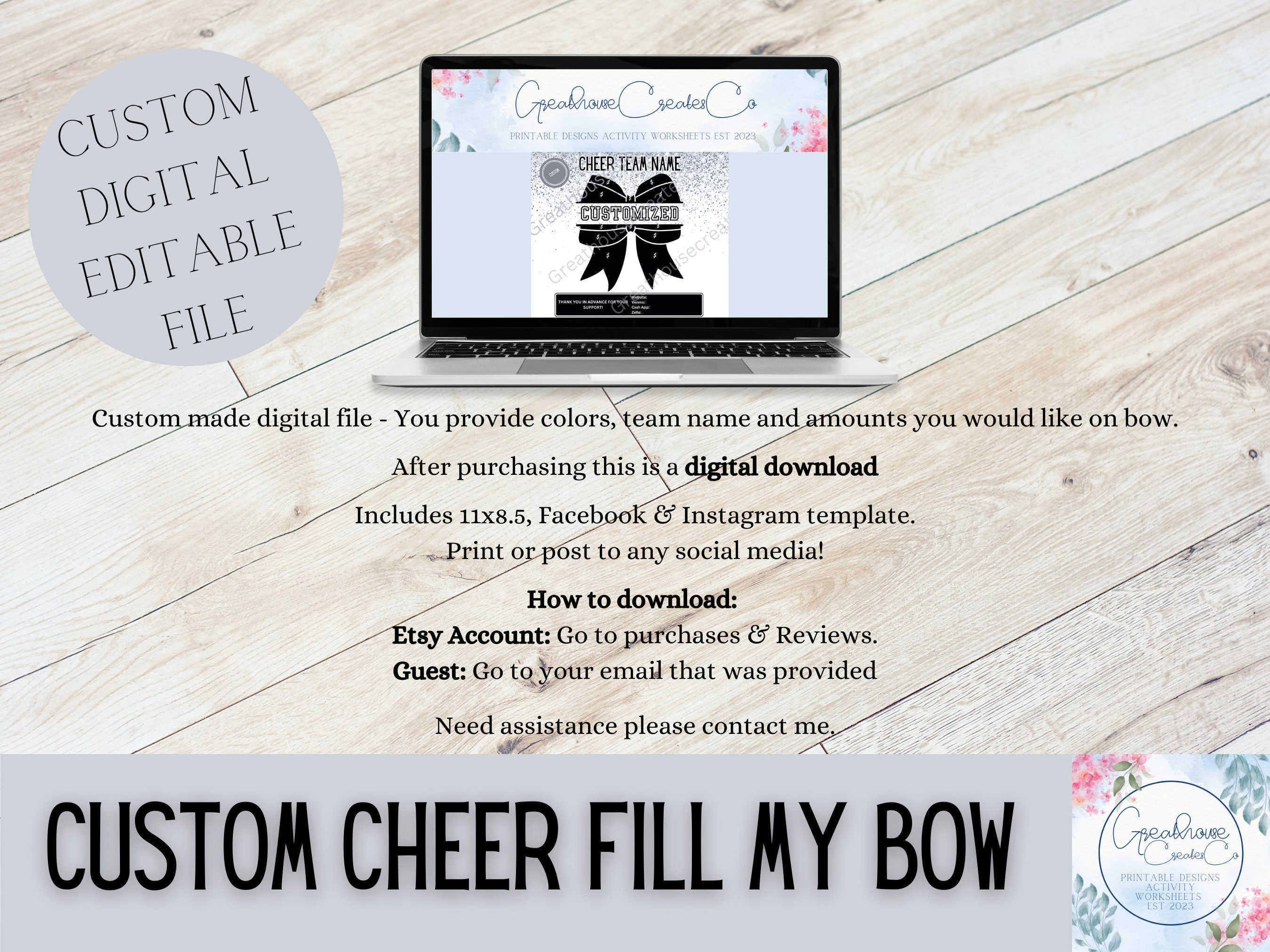 CUSTOM Made Cheer Fundraiser | Fill My Bow | Fundraiser | Cheer | Cheer ...