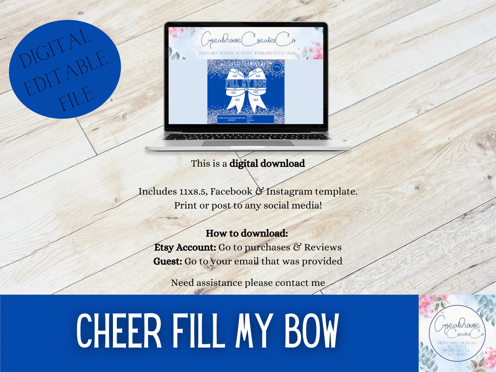 Blue & White Cheer Fundraiser | Fill My Bow | Fundraiser | Cheer ...