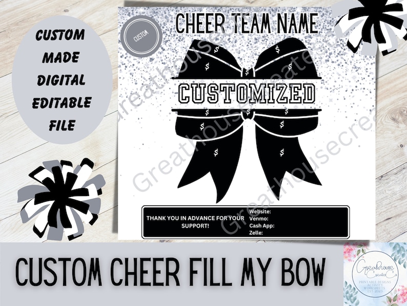 CUSTOM Made Cheer Fundraiser | Fill My Bow | Fundraiser | Cheer | Cheer ...