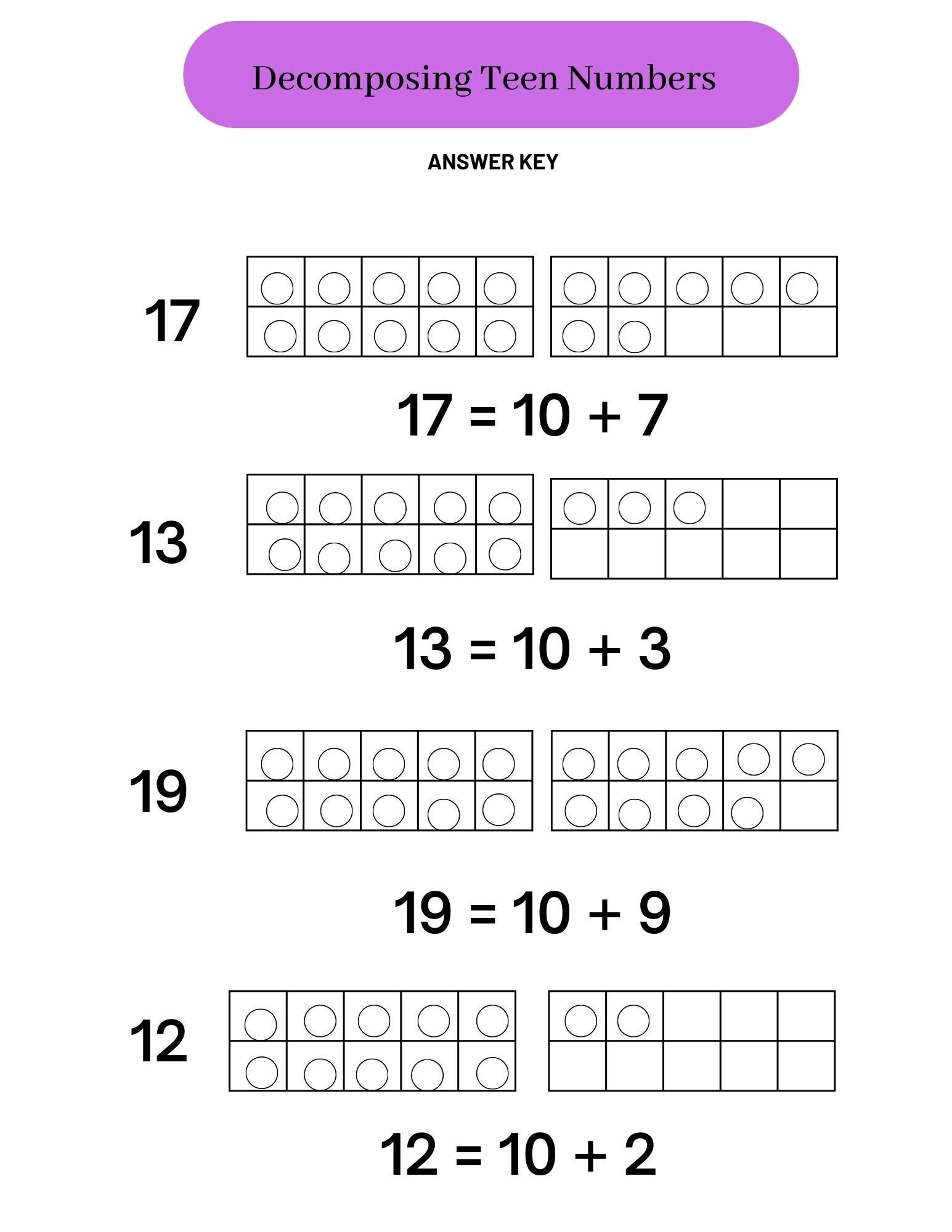 Composing And Decomposing Numbers Worksheet Composing And Decomposing