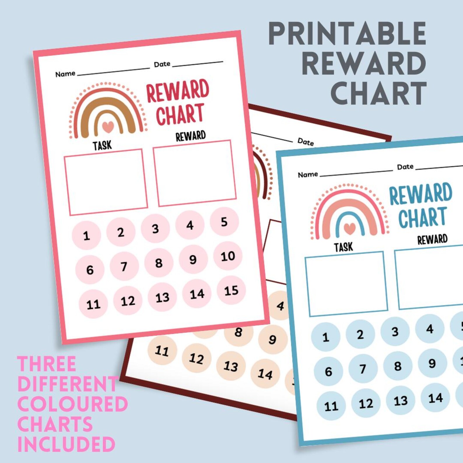 PRINTABLE Reward Chart Kids Reward Chart Instant Download Reward Chart ...