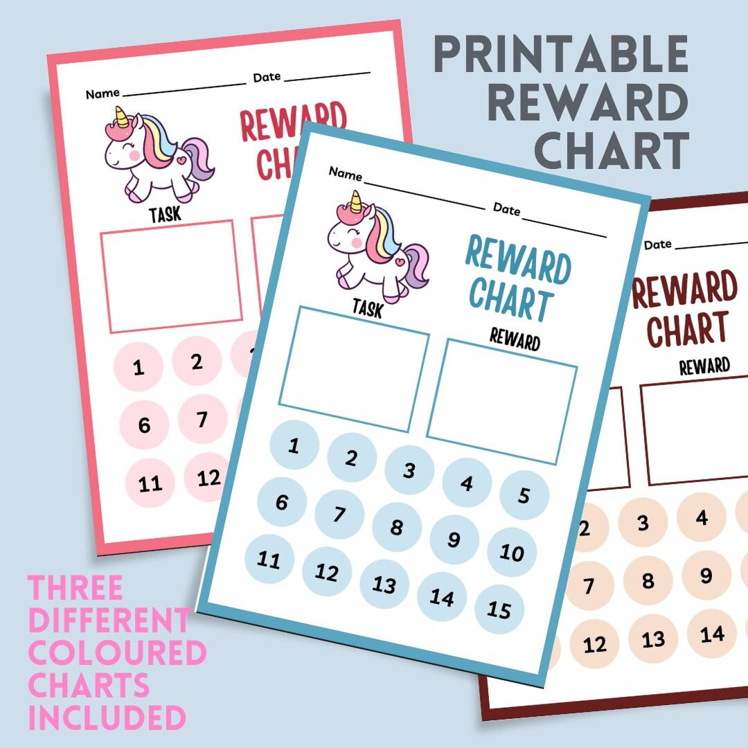 PRINTABLE Reward Chart Kids Reward Chart Instant Download Reward Chart ...