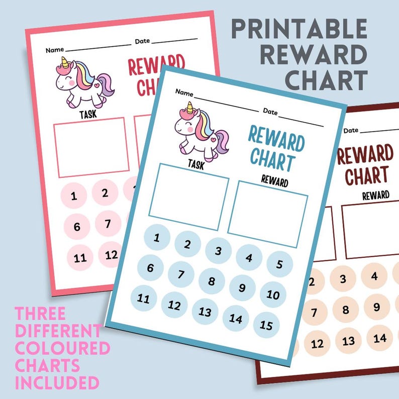 PRINTABLE Reward Chart Kids Reward Chart Instant Download Reward Chart ...
