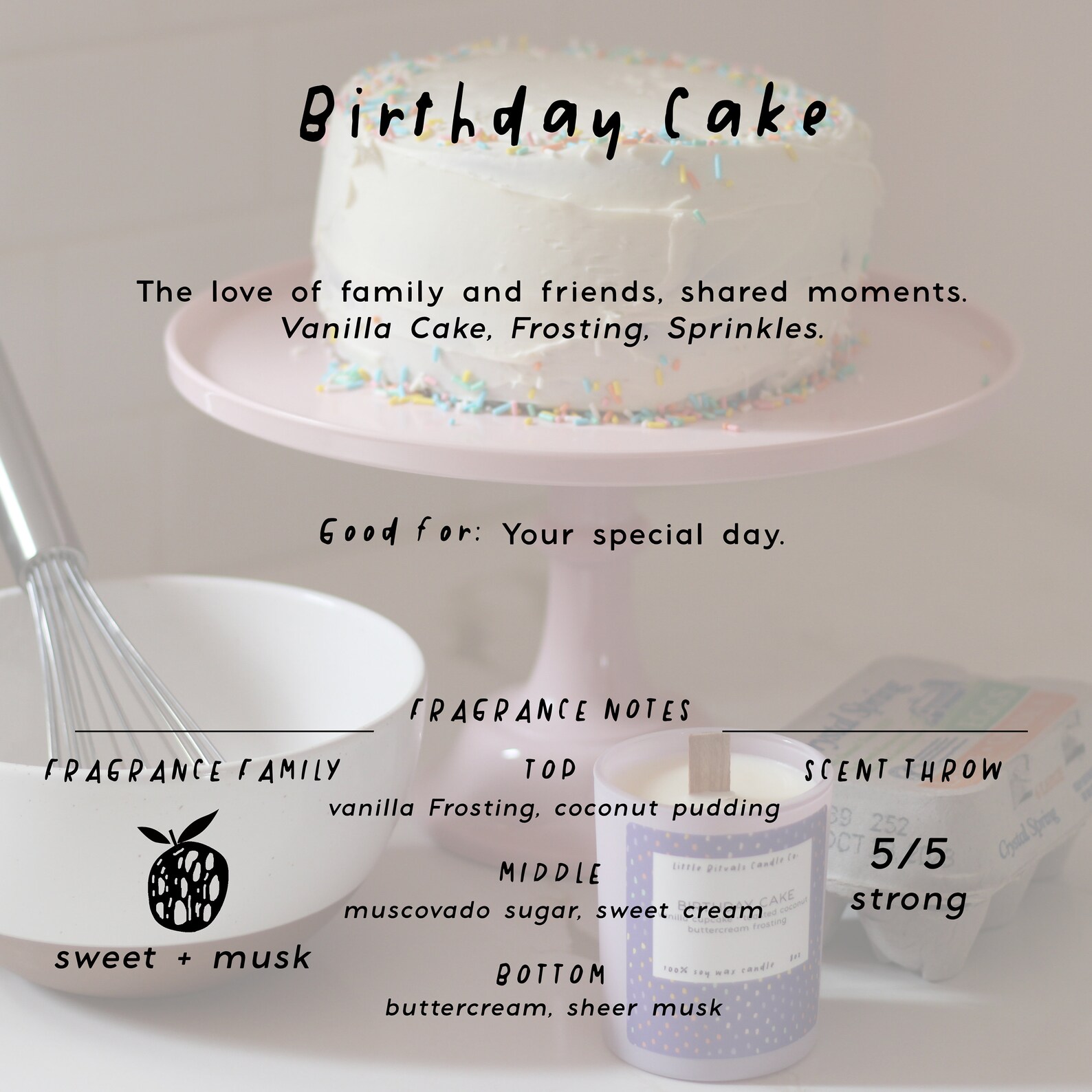 Birthday Cake Candle | 8oz Soy | Little Rituals Candle Co. - Etsy