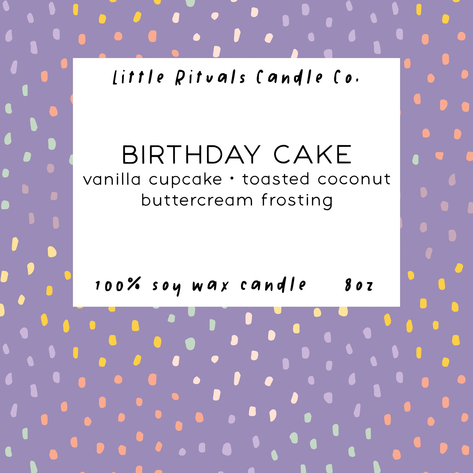 Birthday Cake Candle | 8oz Soy | Little Rituals Candle Co. - Etsy