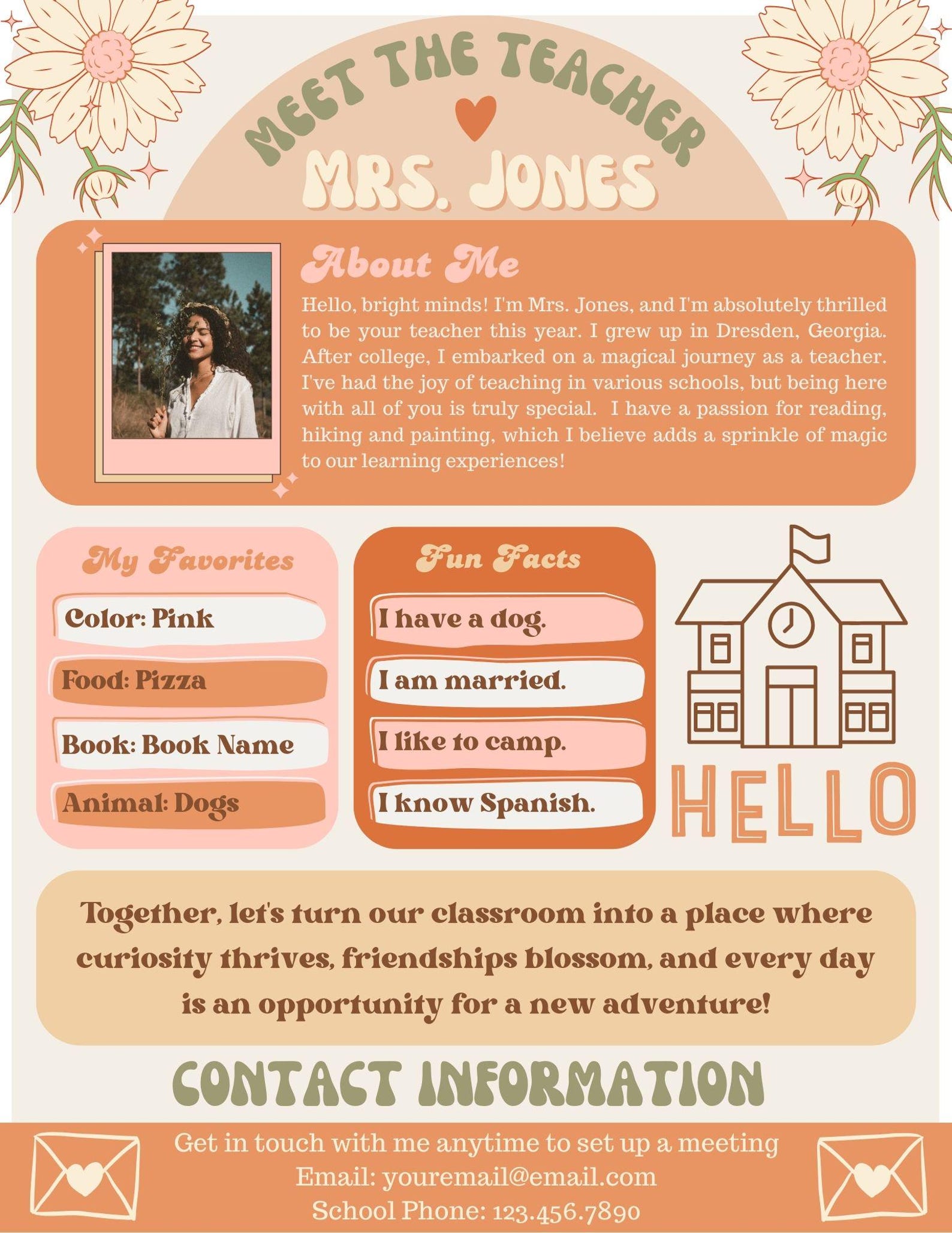Editable Boho Meet the Teacher Template: Back to School Flyer (canva ...