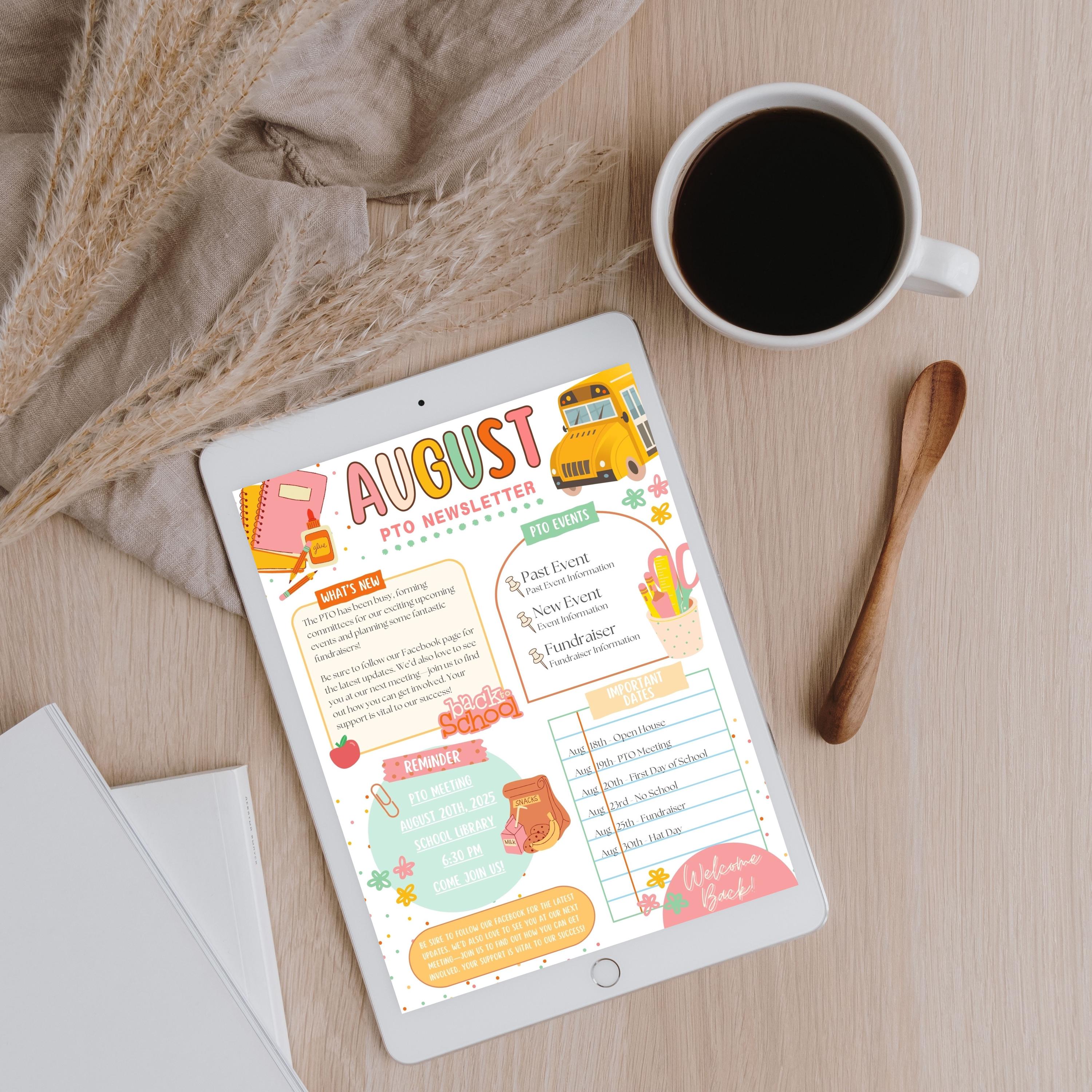 August Newsletter, PTO News, PTA, Teacher Classroom, Fall Newsletter ...
