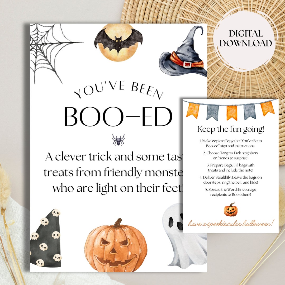 You've Been Boo-ed Printable, Halloween Download, PDF, Booed Gift Card ...